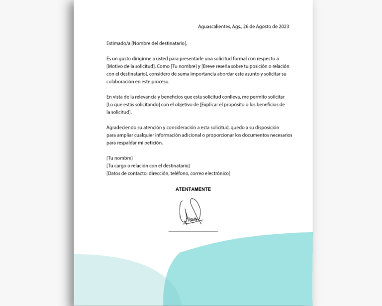 Modelo de solicitud para la actualización de datos personales