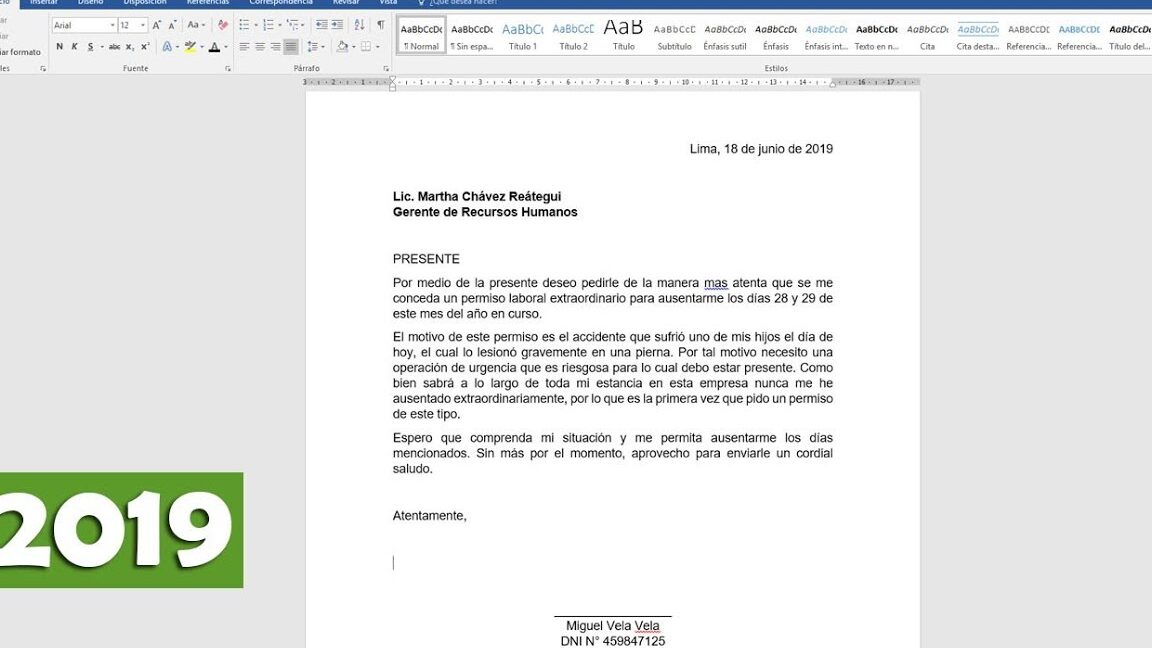 Modelo de solicitud simple para descargar en Word